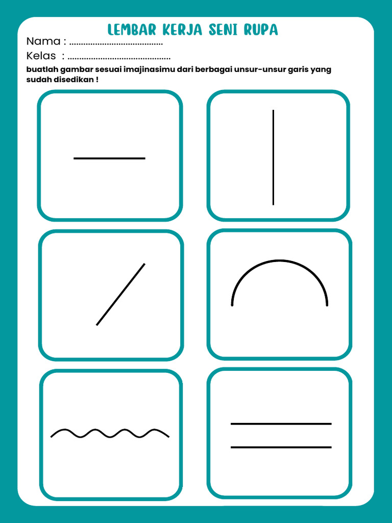 Lembar Kerja Seni Rupa Melanjutkan Gambar Garis | PDF