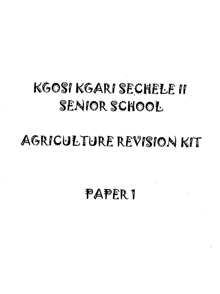 Agric Paper 1 | PDF