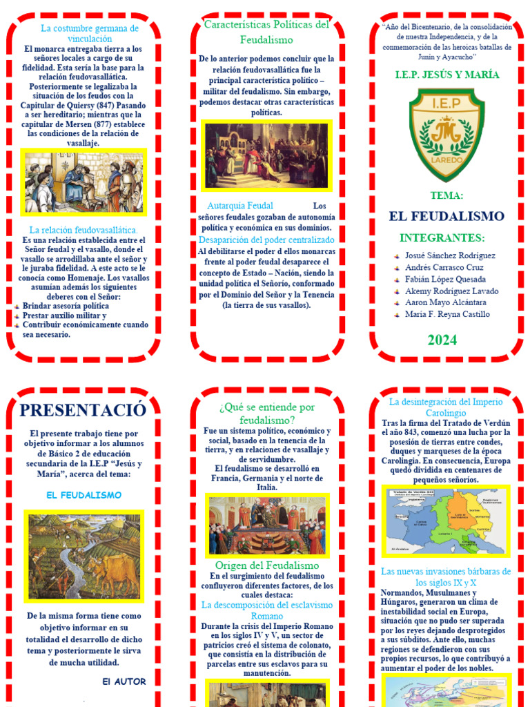 Triptico El Feudalismo | PDF | Feudalismo | Oligarquía