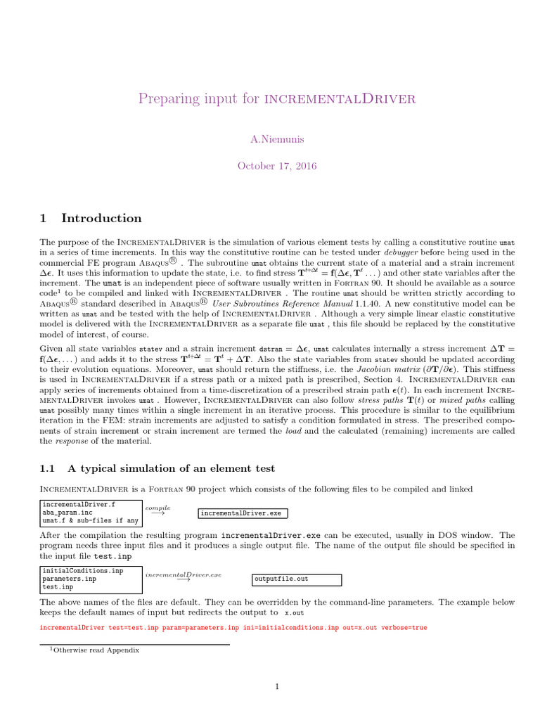 Incremental Driver in Put | PDF | Parameter (Computer Programming) | Command Line Interface