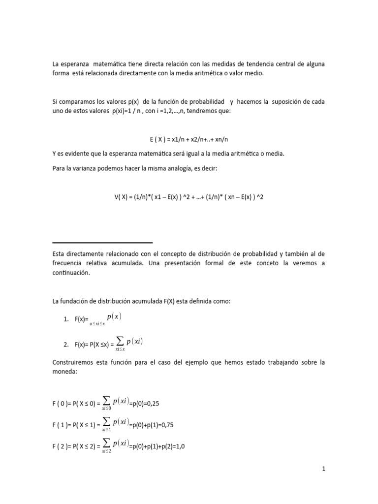 Esperanza Matematica | PDF | Distribución normal | Matemáticas