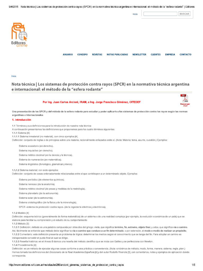 Protección Contra Rayos - Método de La Esfera Rodante | PDF