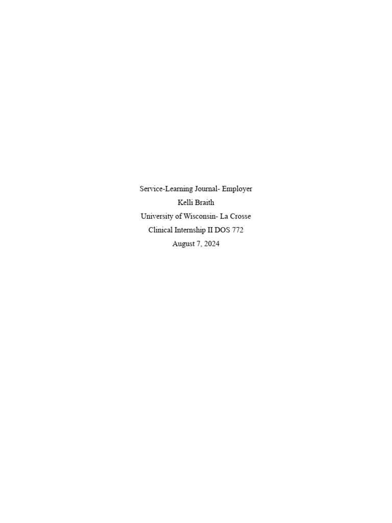 Service Learning Journal-Employer | PDF | Medical Prescription ...