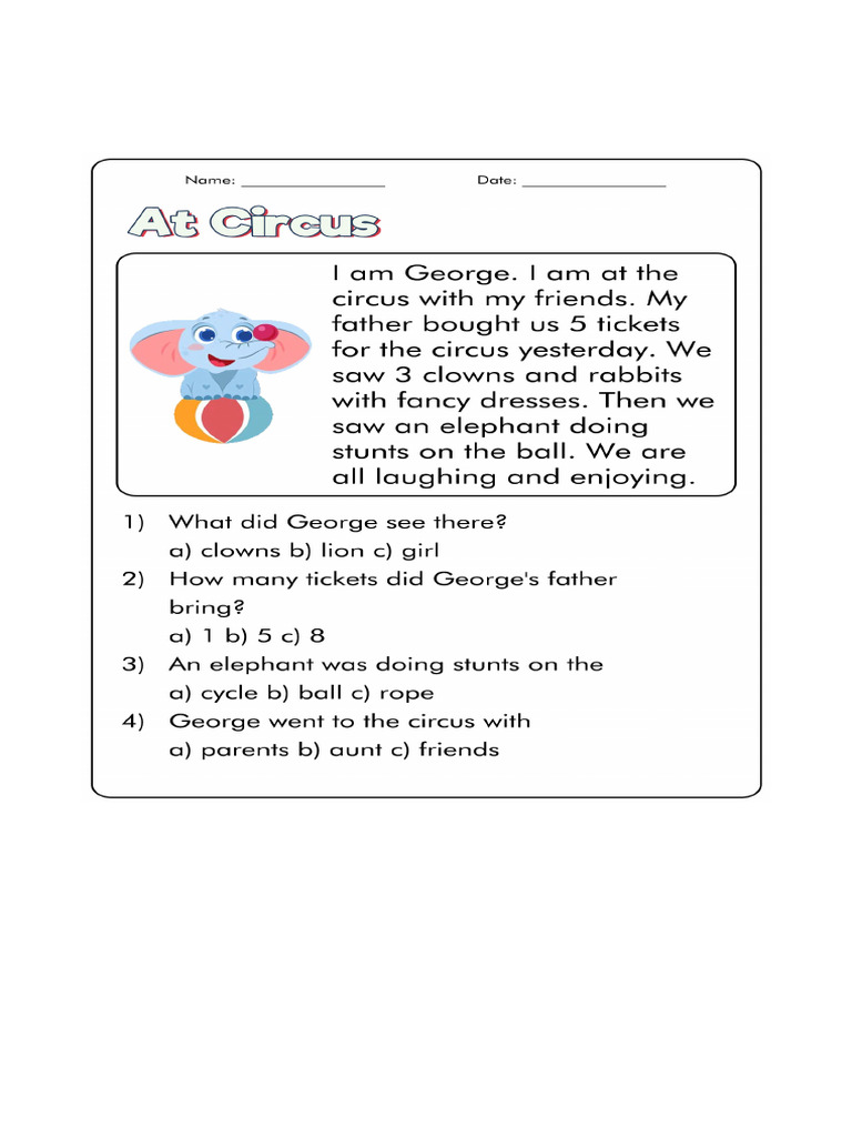 Reading Comprehension Worksheets Grade 3 2240.Png | PDF
