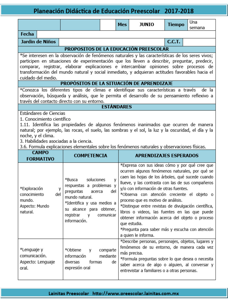PLAN Las Cuatro Estaciones | PDF | Educación de la primera infancia ...
