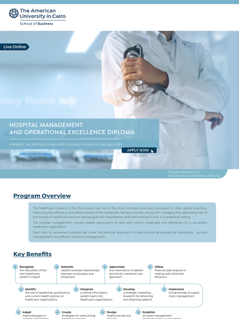 Hospital Management and Operational Excellence Diploma - Brochure | PDF ...