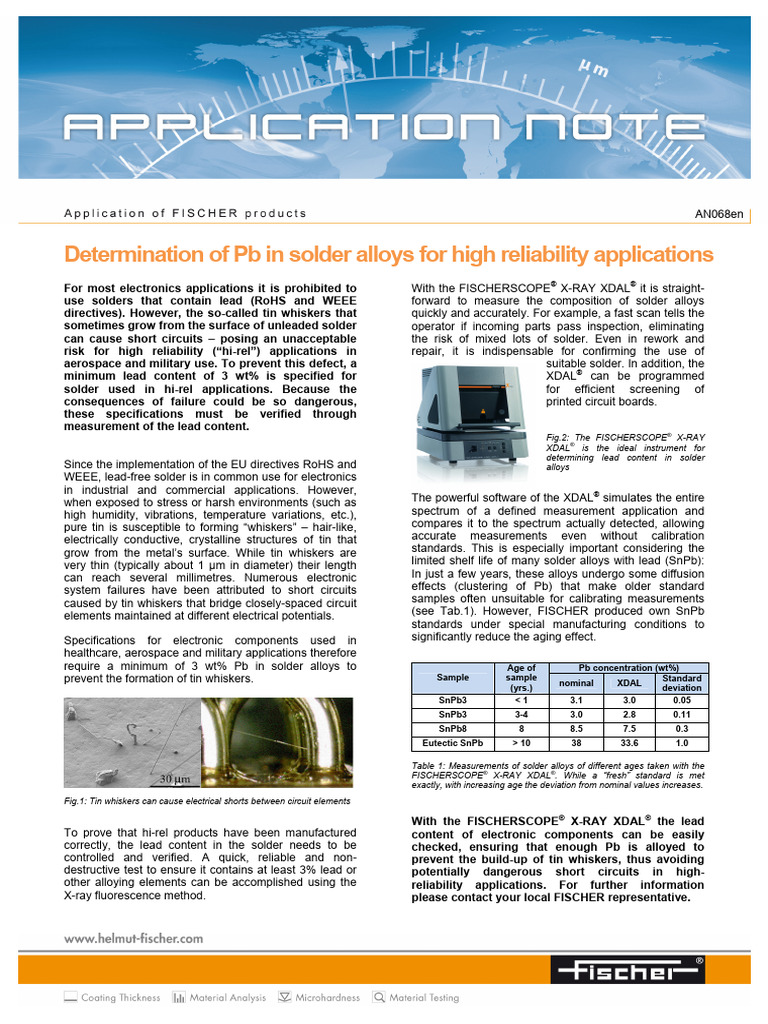 An68 Determination of PB in Solder Alloys For High Reliability ...