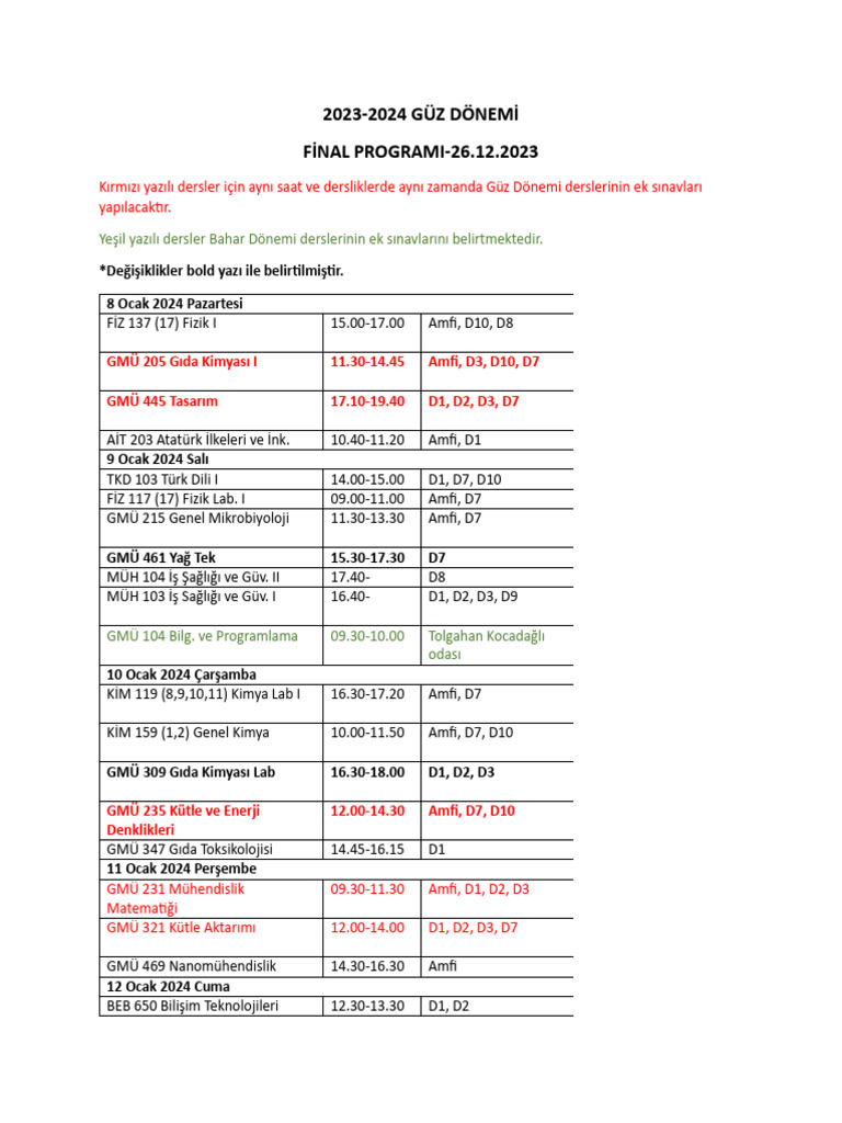 2023-2024 Guz Donemi Final Prograi | PDF 2023-2024 Guz Donemi Final Prograi | PDF