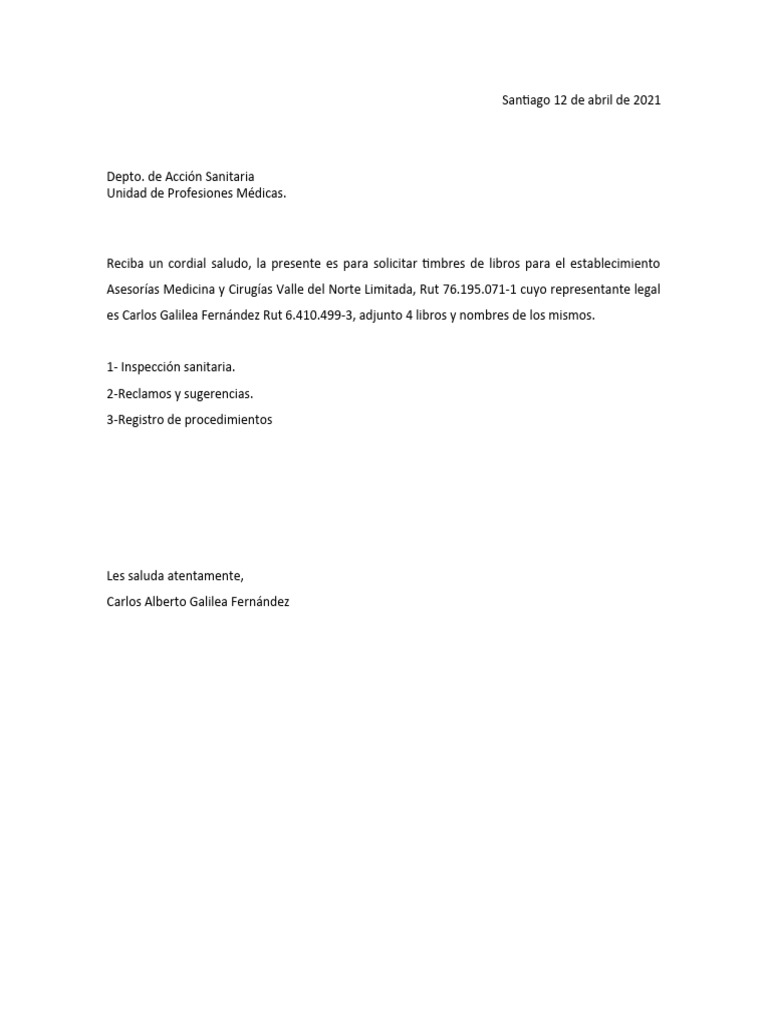 Carta Libros | PDF | Derecho