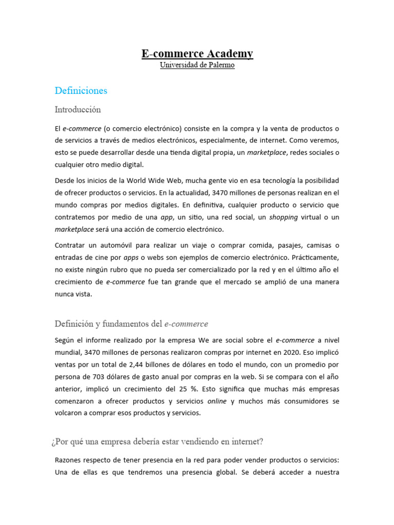 E Commerce Academy | PDF | Comercio electrónico | Las compras en línea
