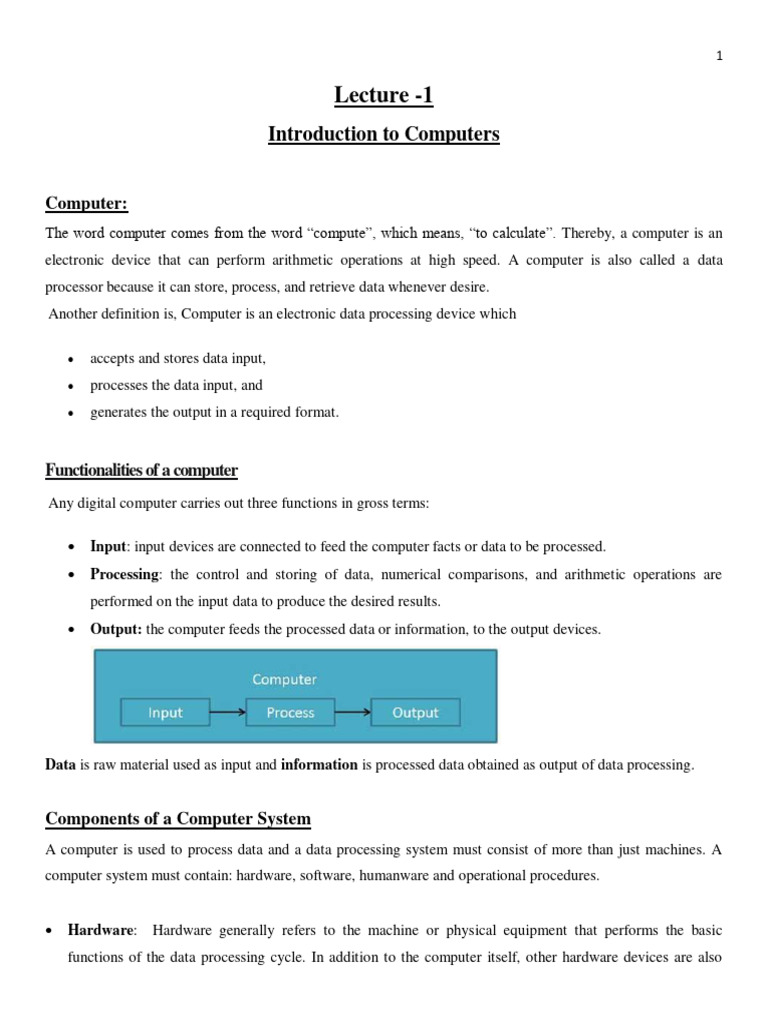 Lec 01 Introduction Computer | PDF | Software | Application Software