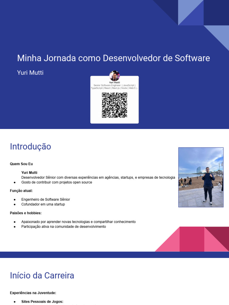 Minha Jornada Como Desenvolvedor de Software | PDF | Script Java | Empresa Startup
