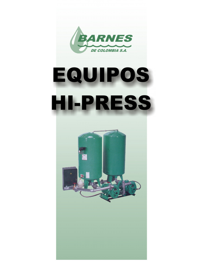 Catálogo de Equipos Hi-Press Barnes | PDF | Tanques | Tap (Válvula)