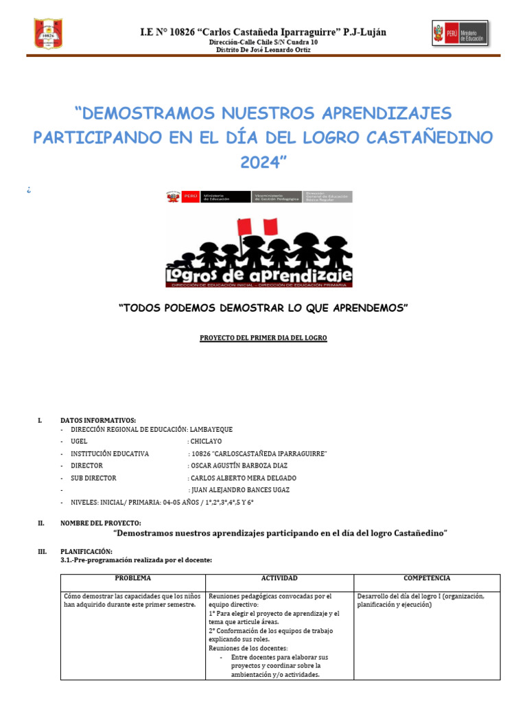 plan deL DIA DEL LOGRO | PDF