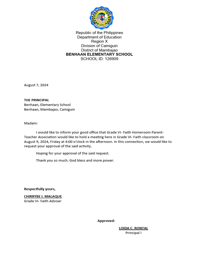 PTA Letter | PDF