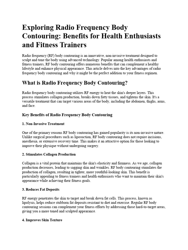 Exploring Radio Frequency Body Contouring | PDF | Physical Fitness ...