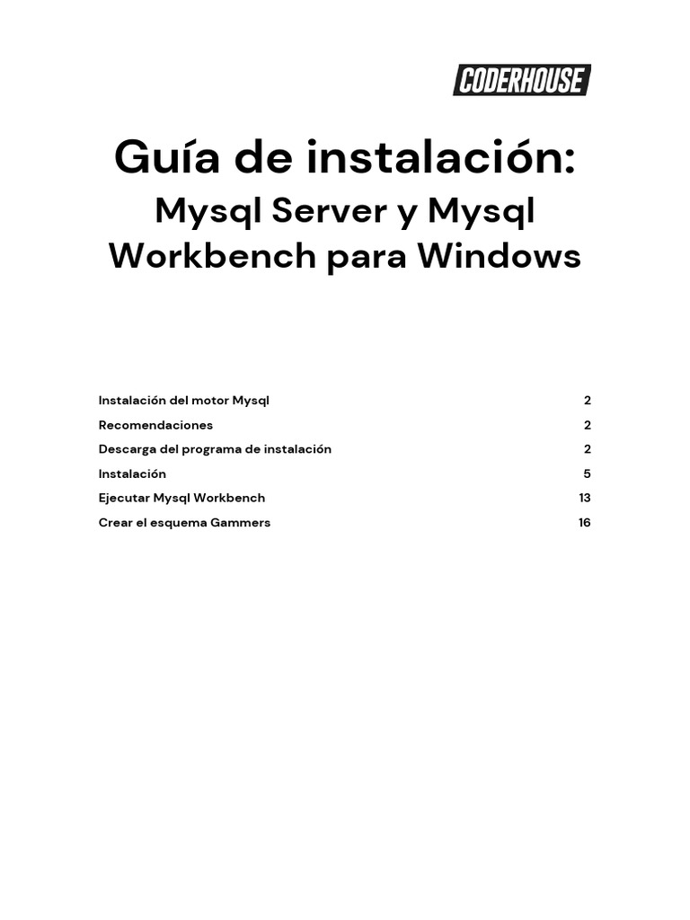 Guía de Instalación - Mysql y Mysql Workbench (Windows) | PDF | Mi sql ...