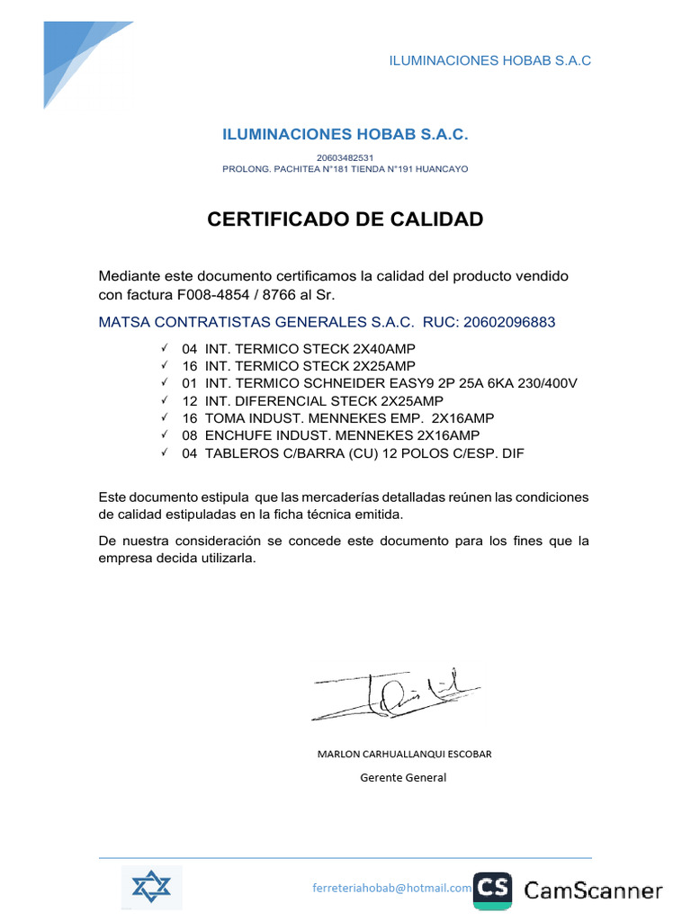 Certificado Hobab | PDF