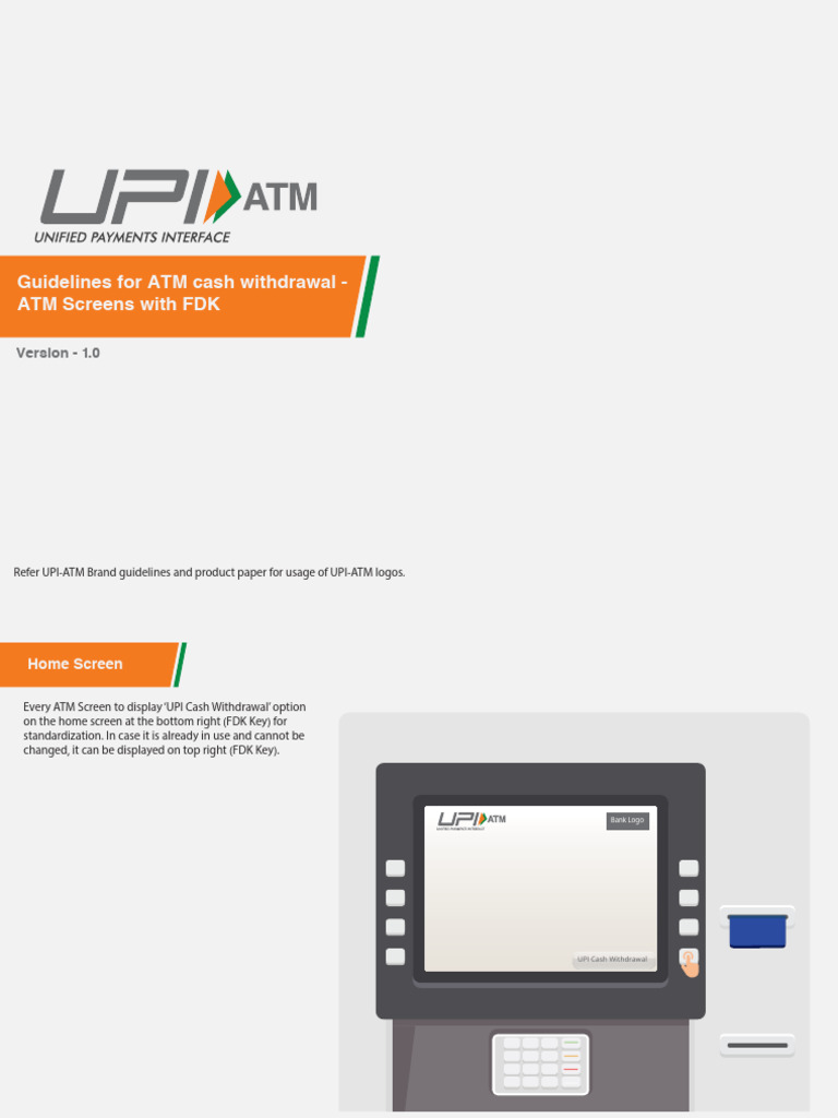 UPI ATM Standard ATM Screen Guidelines With FDK | PDF | Automated ...