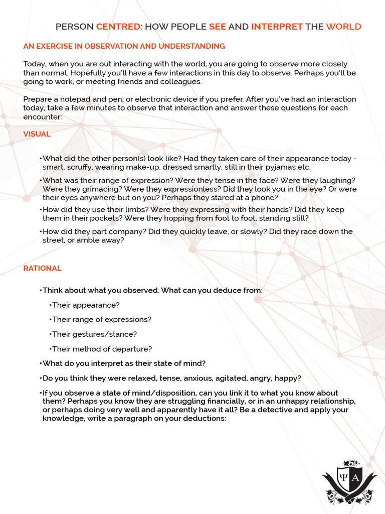 Person+Centred+How+People+See+and+Interpret+the+World | PDF | Emotions ...