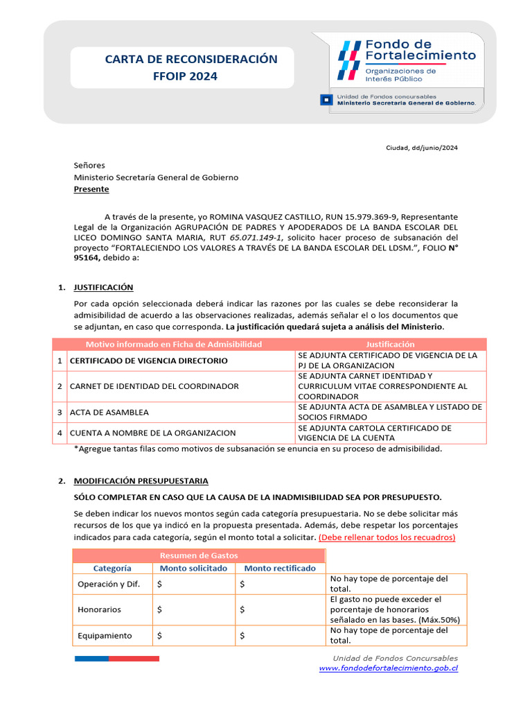 Carta de Reconsideración | PDF | Gobierno