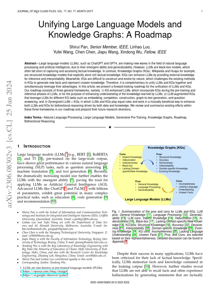 Unifying Large Language Models and Knowledge Graphs: A Roadmap | PDF | Artificial Intelligence ...