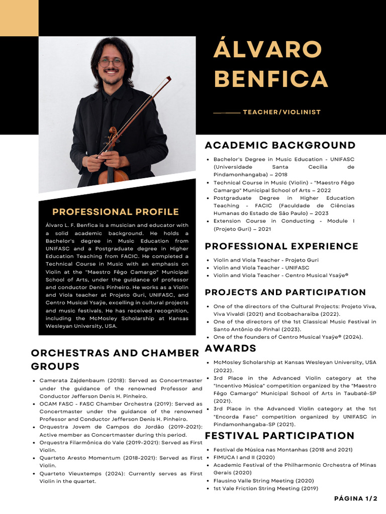 Oficial - Curriculum - Álvaro Benfica | PDF | Conducting