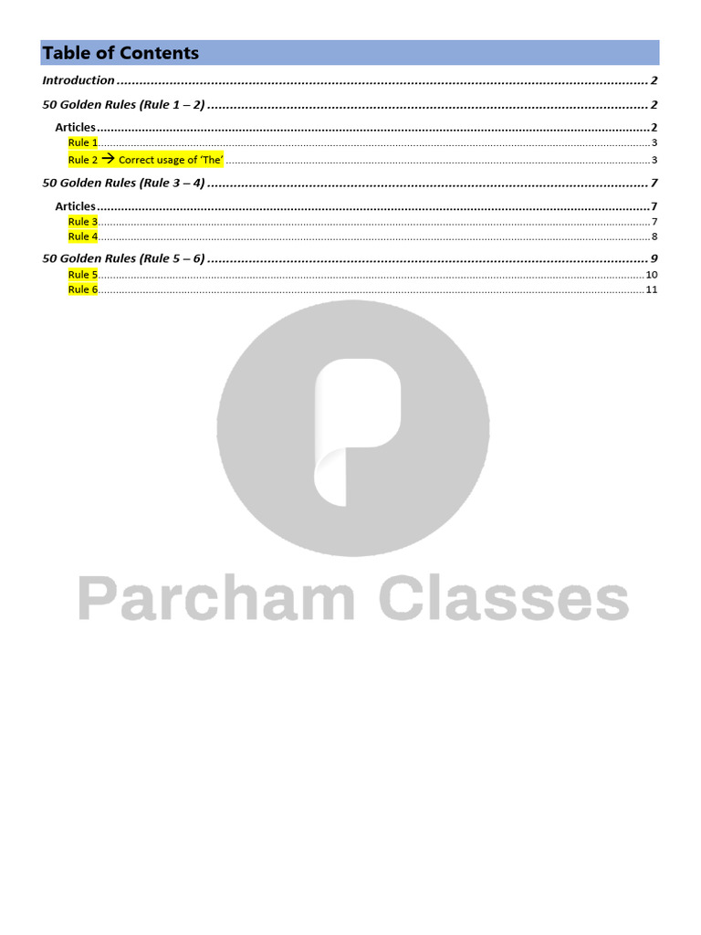 English Grammar (Rule 1 To 6) | PDF | Plural | Linguistics