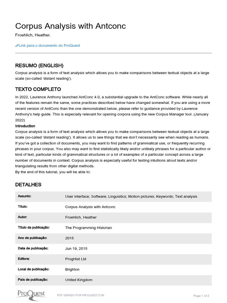 Corpus Analysis with Antconc | PDF | Computing