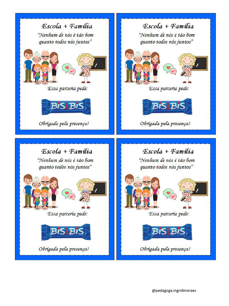 Lembrançinha para Reunião de Pais Bis | PDF