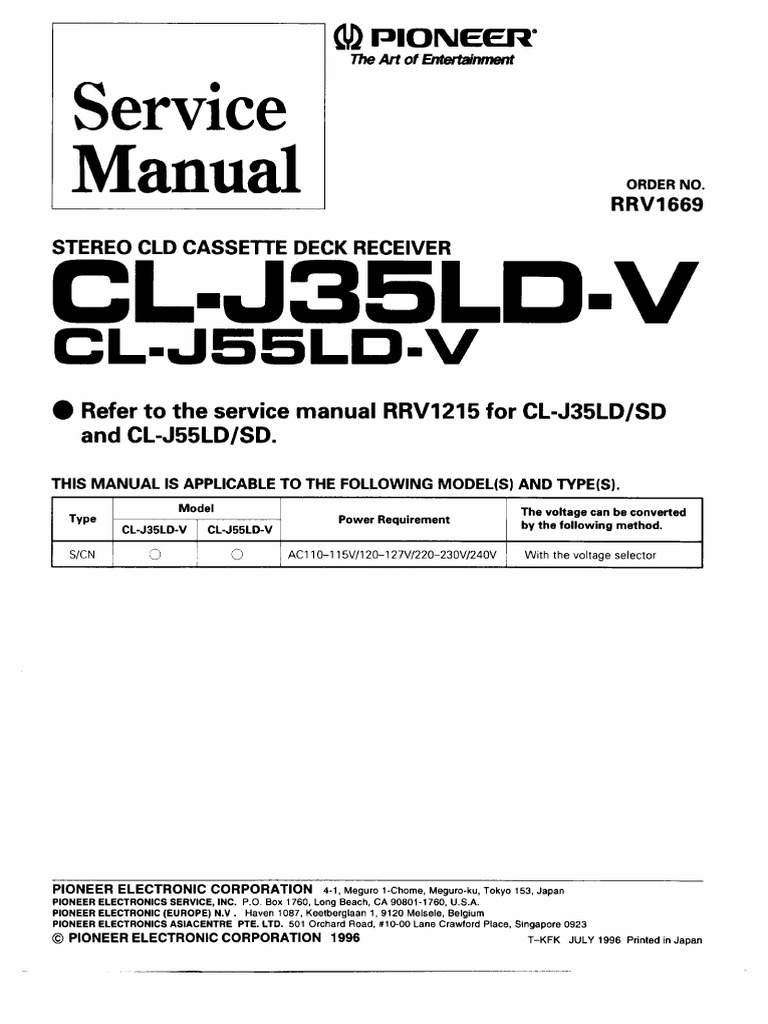 Pioneer CL j35 55 | PDF