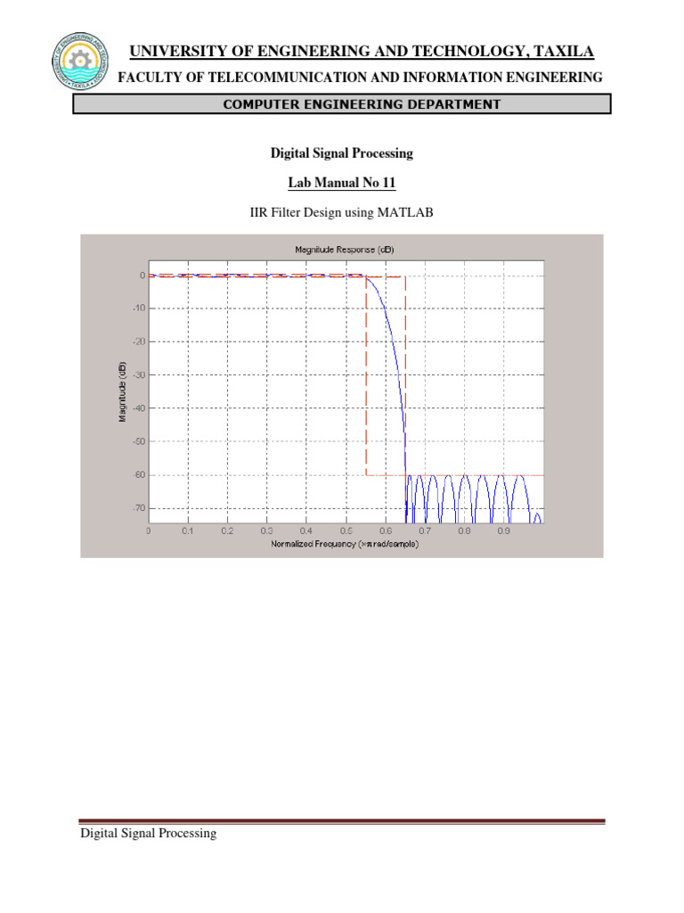Iir Filter Design With Matlab Guide Pdf Filter Signal Processing Low Pass Filter