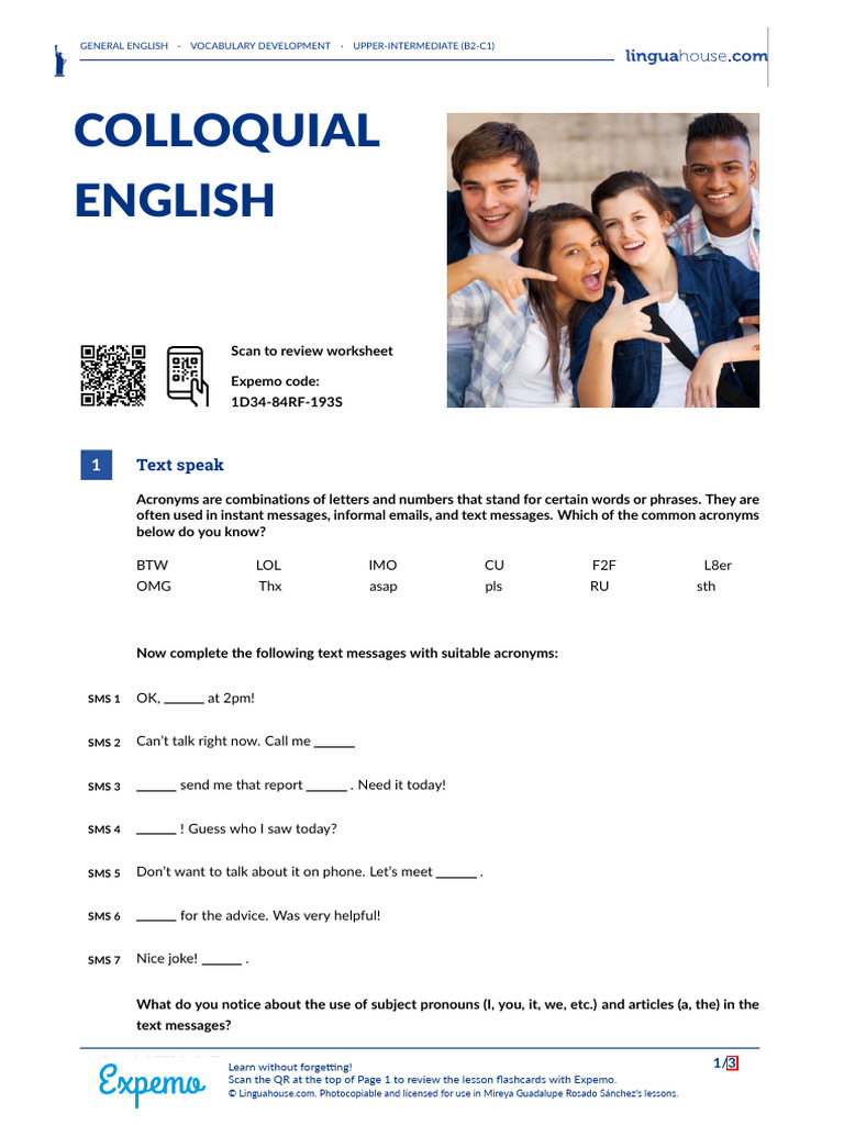 colloquial-english-american-english-teacher | PDF | English Language