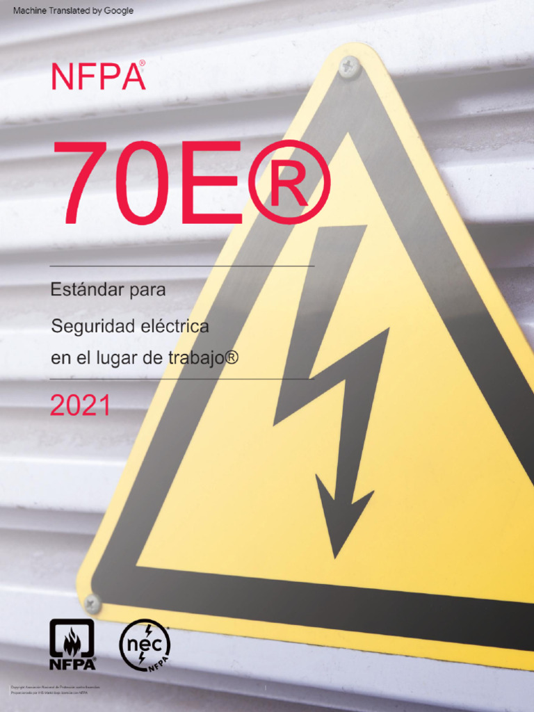 NFPA 70E 2021 en Español - TOAZ - Info Fabrizio Zea | PDF