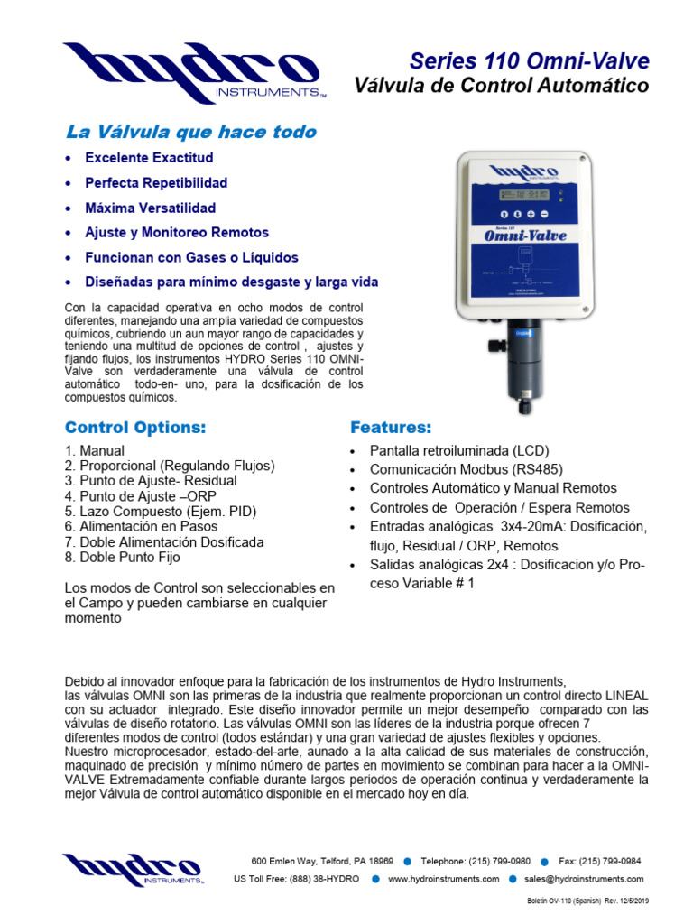 Válvula de Control Automático Series 110 Omni-Valve | PDF