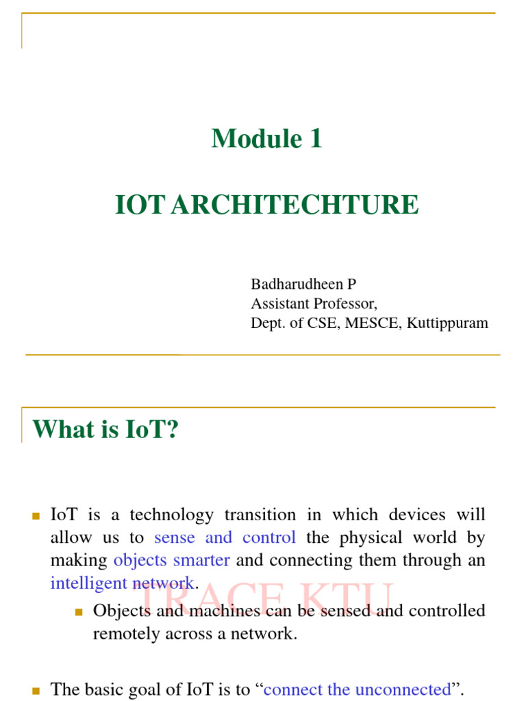 N IOT - Module 1 | PDF | Internet Of Things | Computer Network