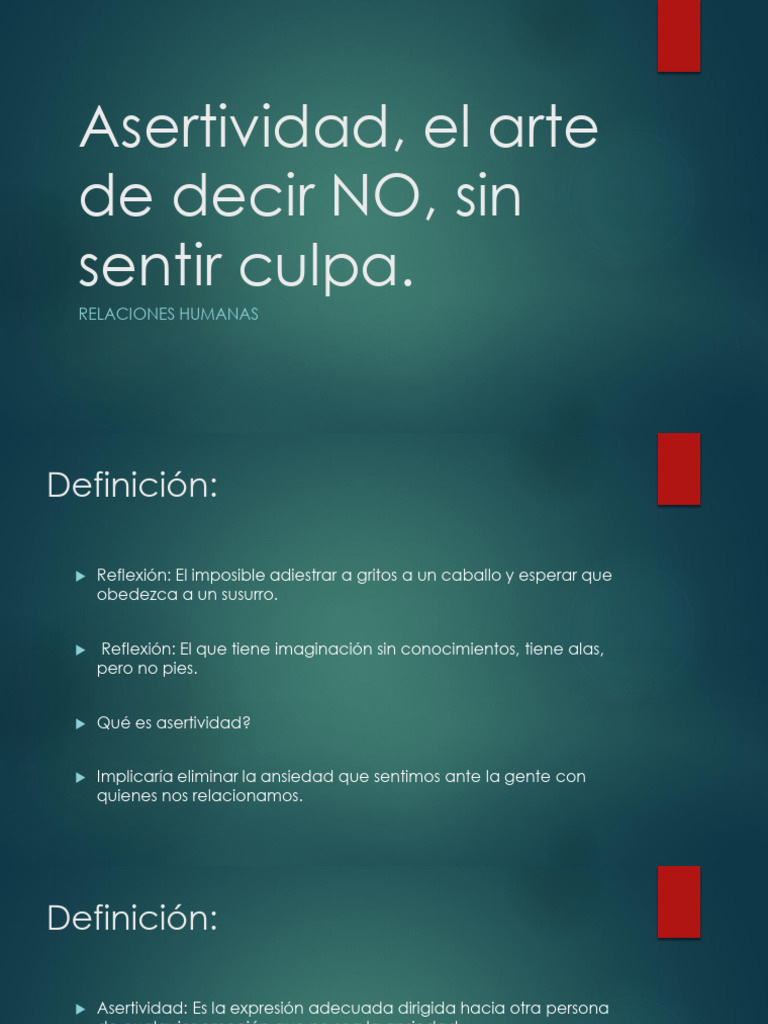 4 Asertividad, El Arte de Decir NO | PDF | Mal | Verdad