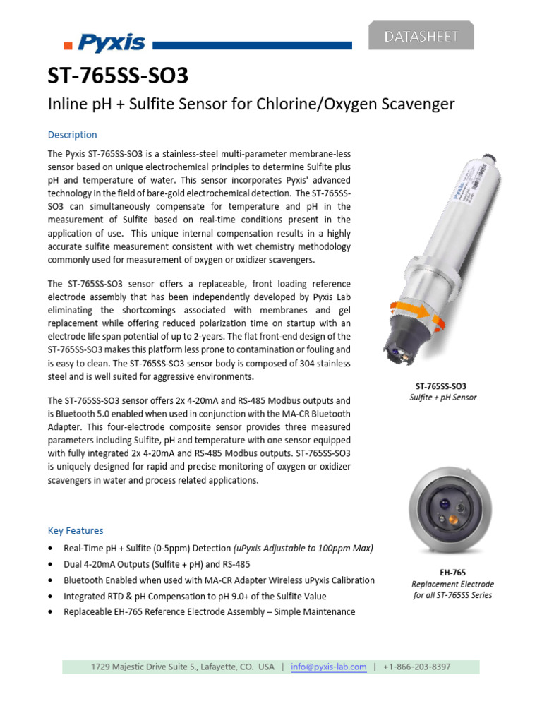 ST-765SS-SO3 Sensor Data Sheet | PDF | Mobile App | Sensor