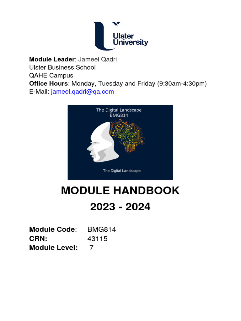 BMG814-Module Handbook-Jun - Sep 2024 | PDF | Libraries | Digital Marketing