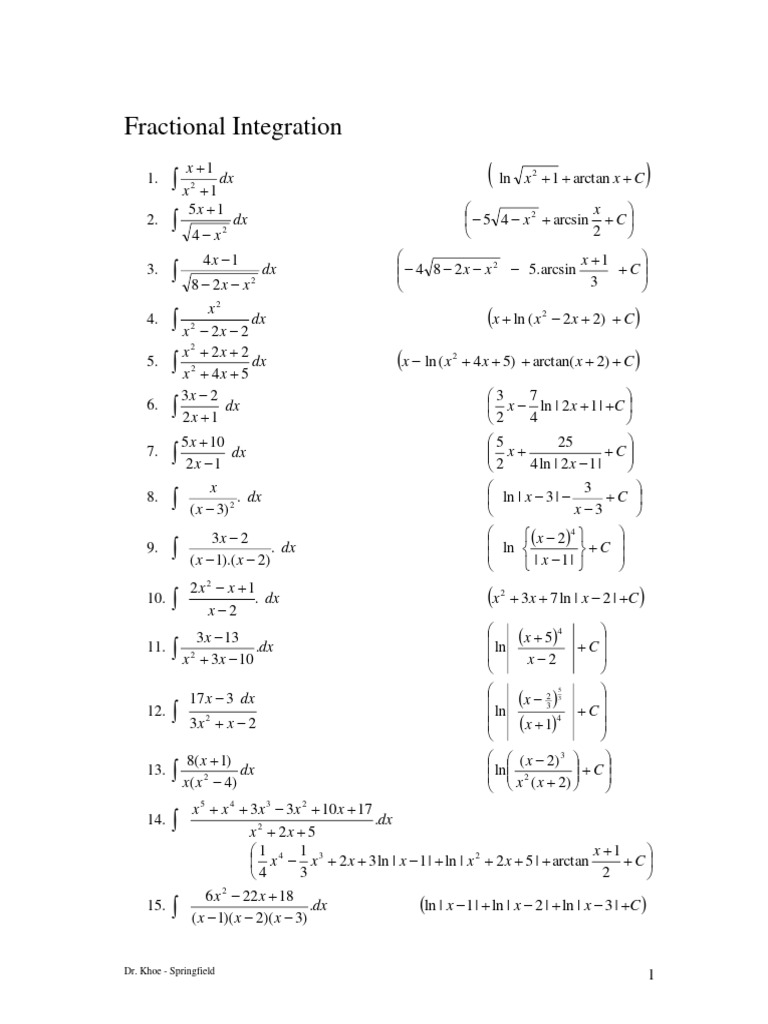10 - Integration Fractional | PDF
