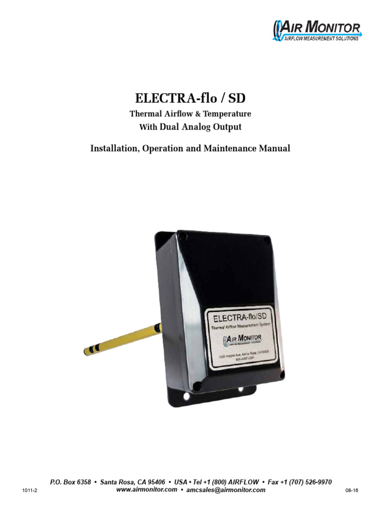 1011 2 ELECTRA Flo SD Manual 08 16 | PDF | Duct (Flow) | Electrical Wiring