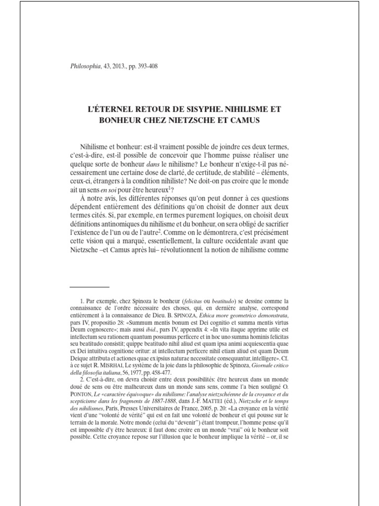Nihilisme et bonheur : enjeux philosophiques | PDF | Nihilisme | Bonheur