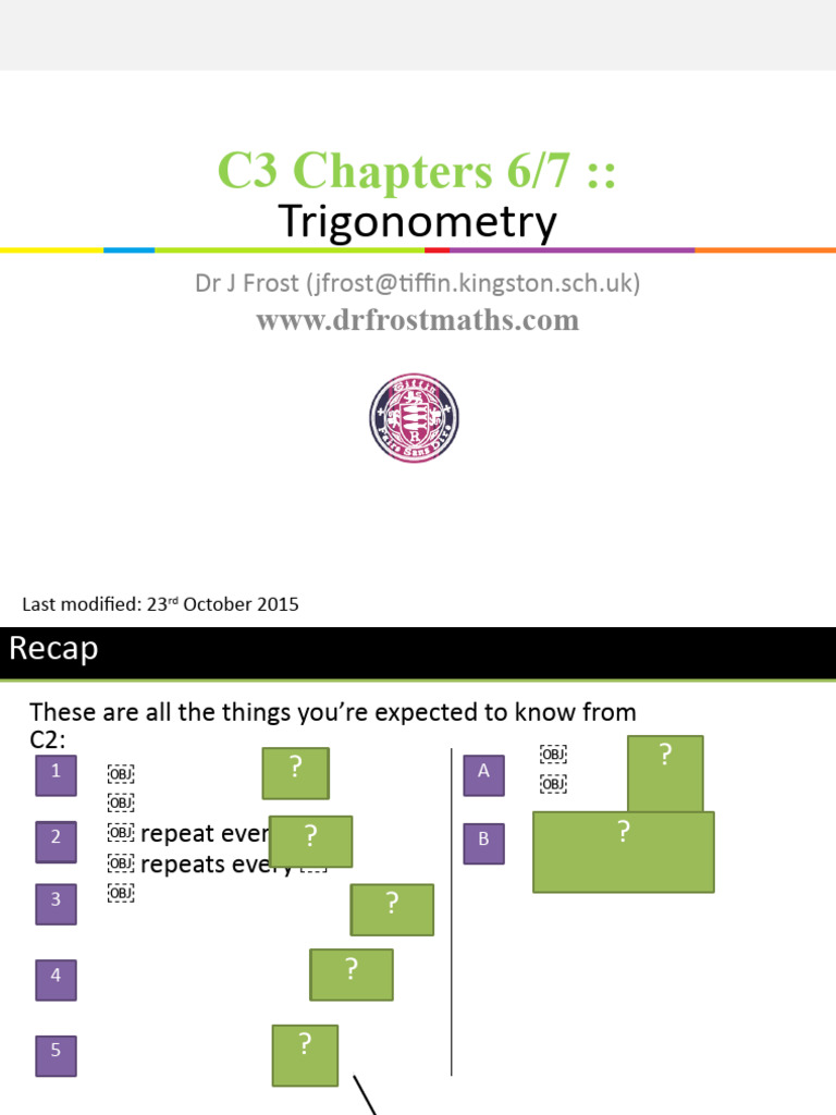 C3 Chp6&7 Trigonometry | PDF | Trigonometric Functions | Geometry