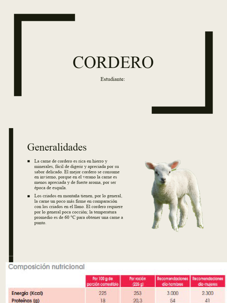 Cordero | PDF | Carne | Oveja