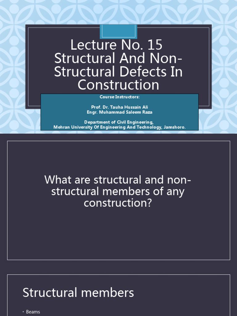 Lecture No. 15. Defects in Construction | PDF | Concrete | Building ...