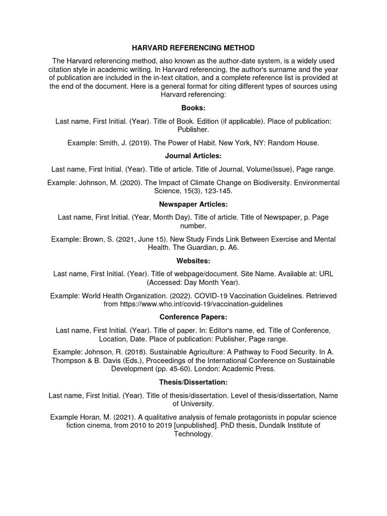 Harvard Referencing Guide | PDF | Thesis | Citation