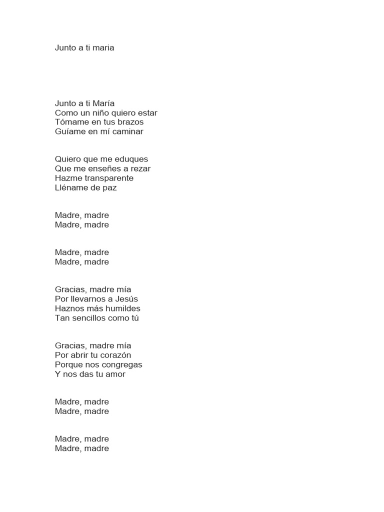 Cantos A La Virgen Maria | PDF | María, madre de Jesús | Oración
