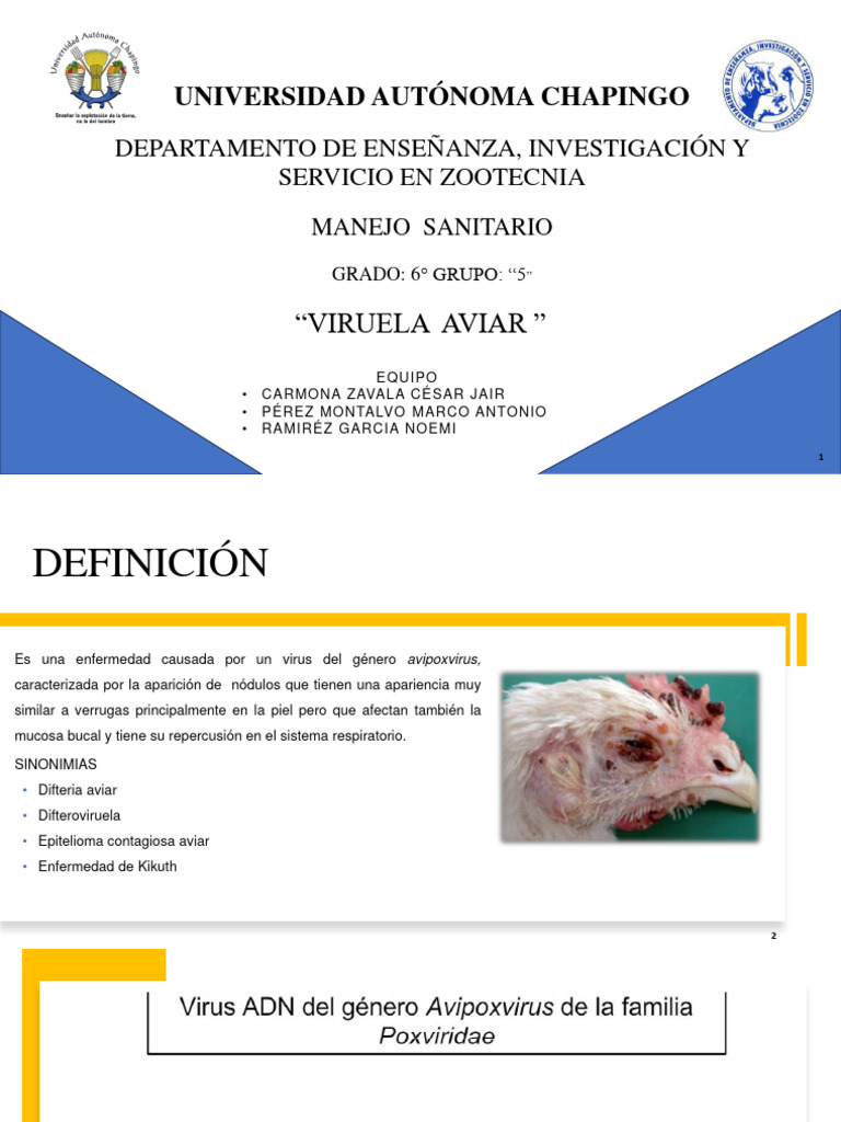 Viruela Aviar | PDF | Biología | Ciencias de la Salud