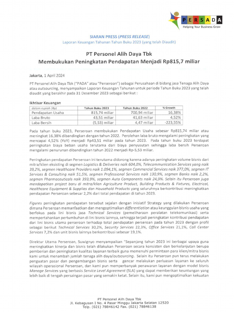 Press Release LKT 2023 (Ind - Eng) | PDF