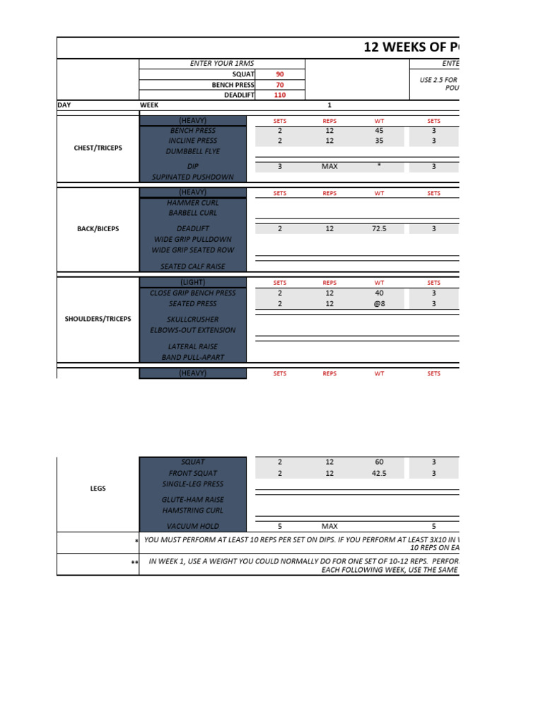 Ben Pollack - 12 Week Powerbuilding | PDF | Physical Exercise ...